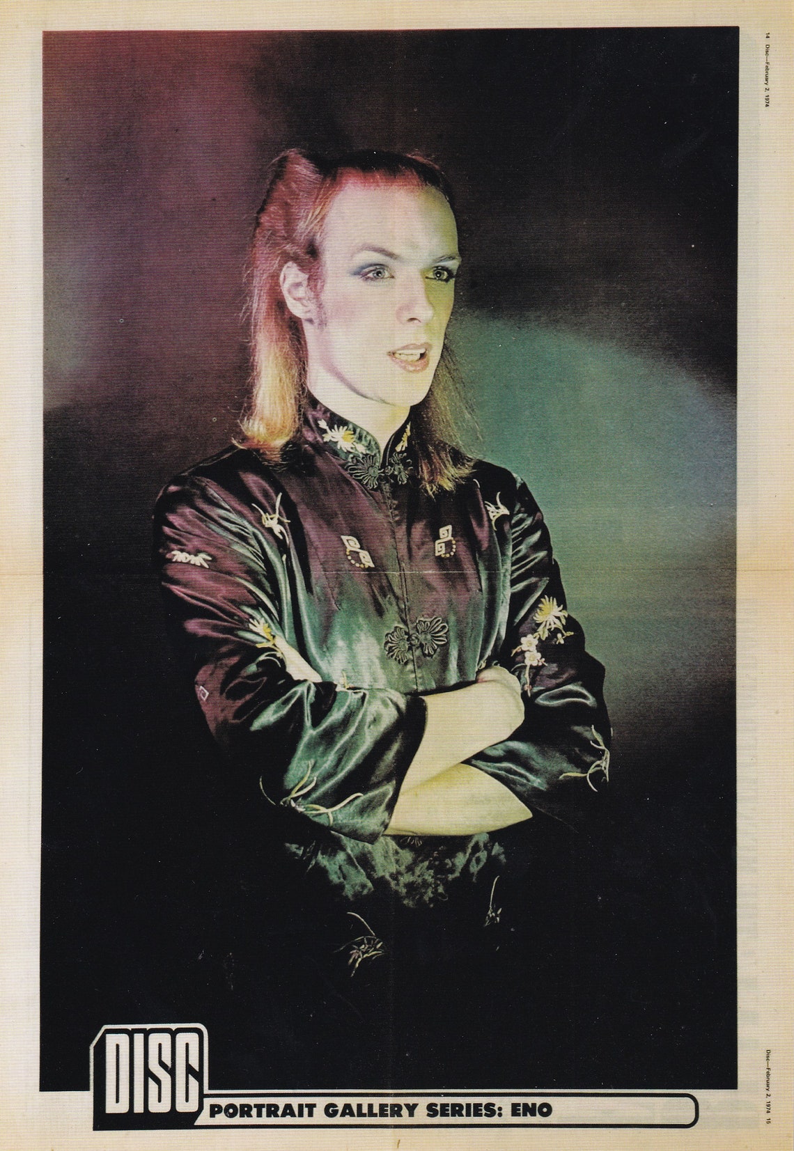 Original Vintage Mini Poster / Book Clipping - Brian Eno, Disc Magazine ...