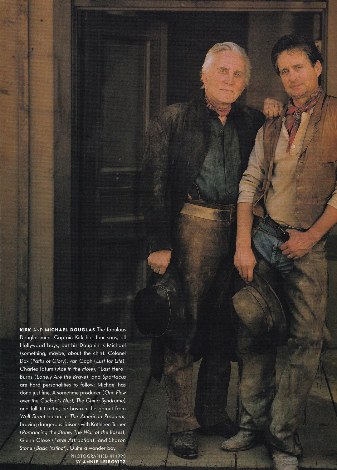 Original Vintage Mini Poster / Book Clipping - Kirk & Michael Douglas ...