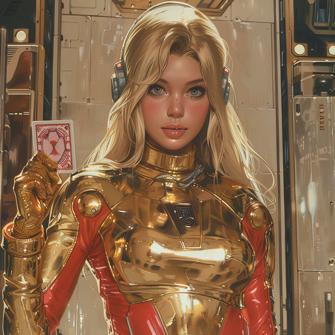 cyberpunk pinup girl for playing card : r/FemaleFantasyArt