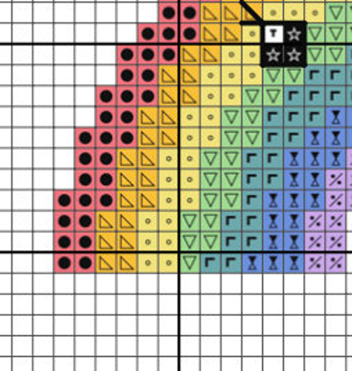 Rainbow Pride Cross Stitch Pattern, Cute Modern Digital Pdf Cross ...