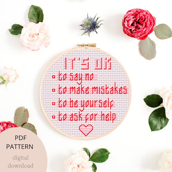 Cross Stitch Pattern Pdf Mental Health - Etsy