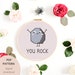 You Rock Pun Cross Stitch Pattern, Cute Modern Digital Pdf Cross Stitch ...