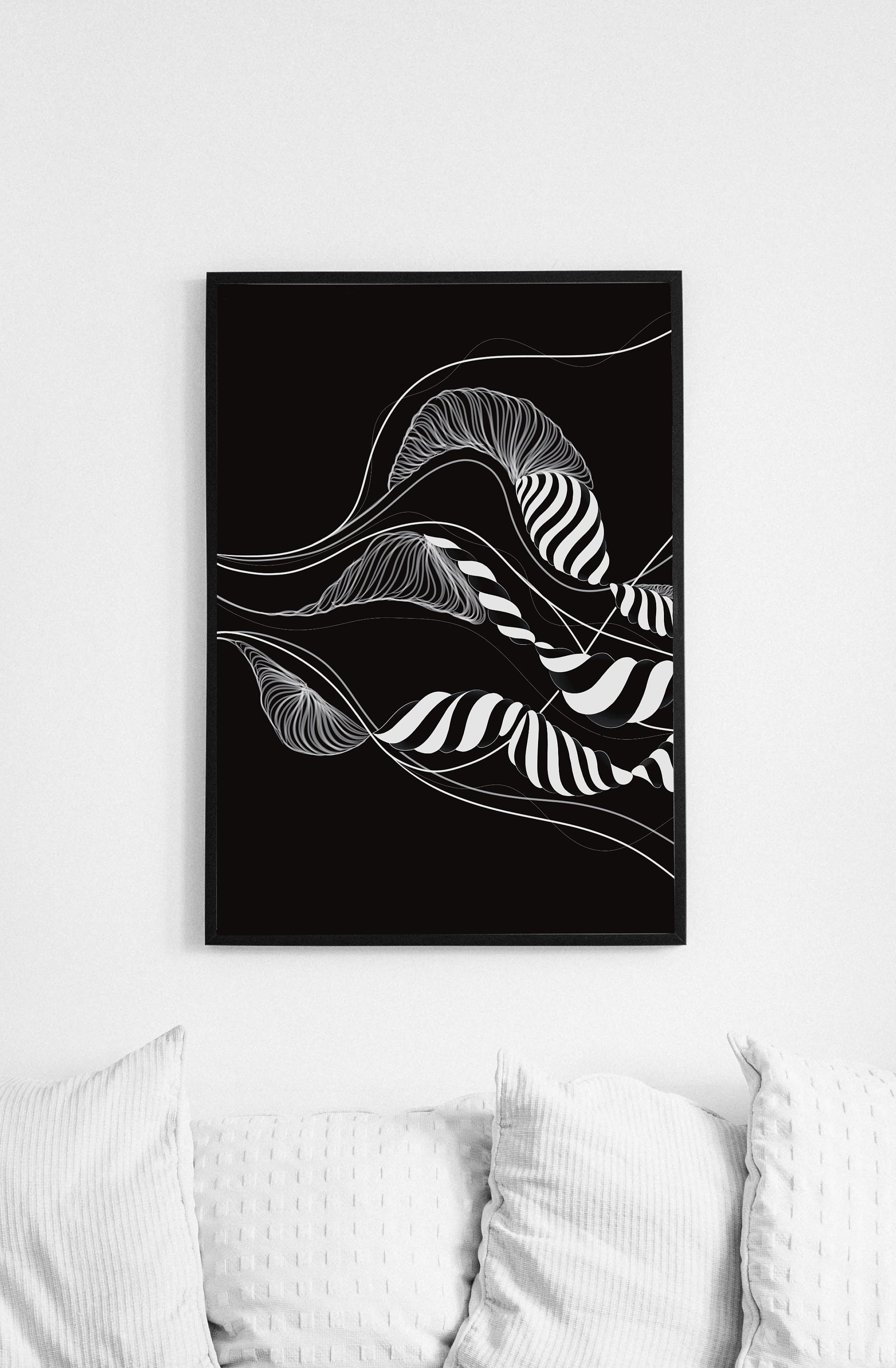 Black And White Asymmetrical Art