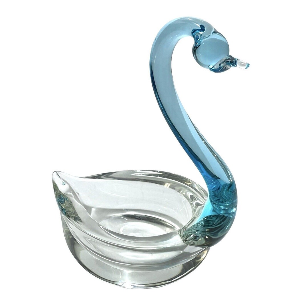 Vintage 1950s Duncan & Miller Art Glass Swan Pall Mall Ashtray ...