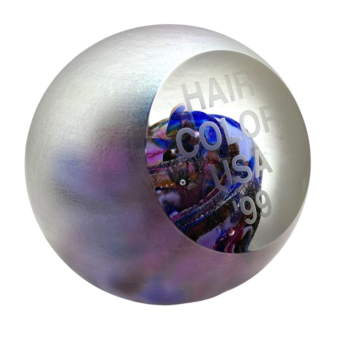 Vintage 1990s Signed Glass Eye Studio GES Art Glass Iridescent Solstice ...