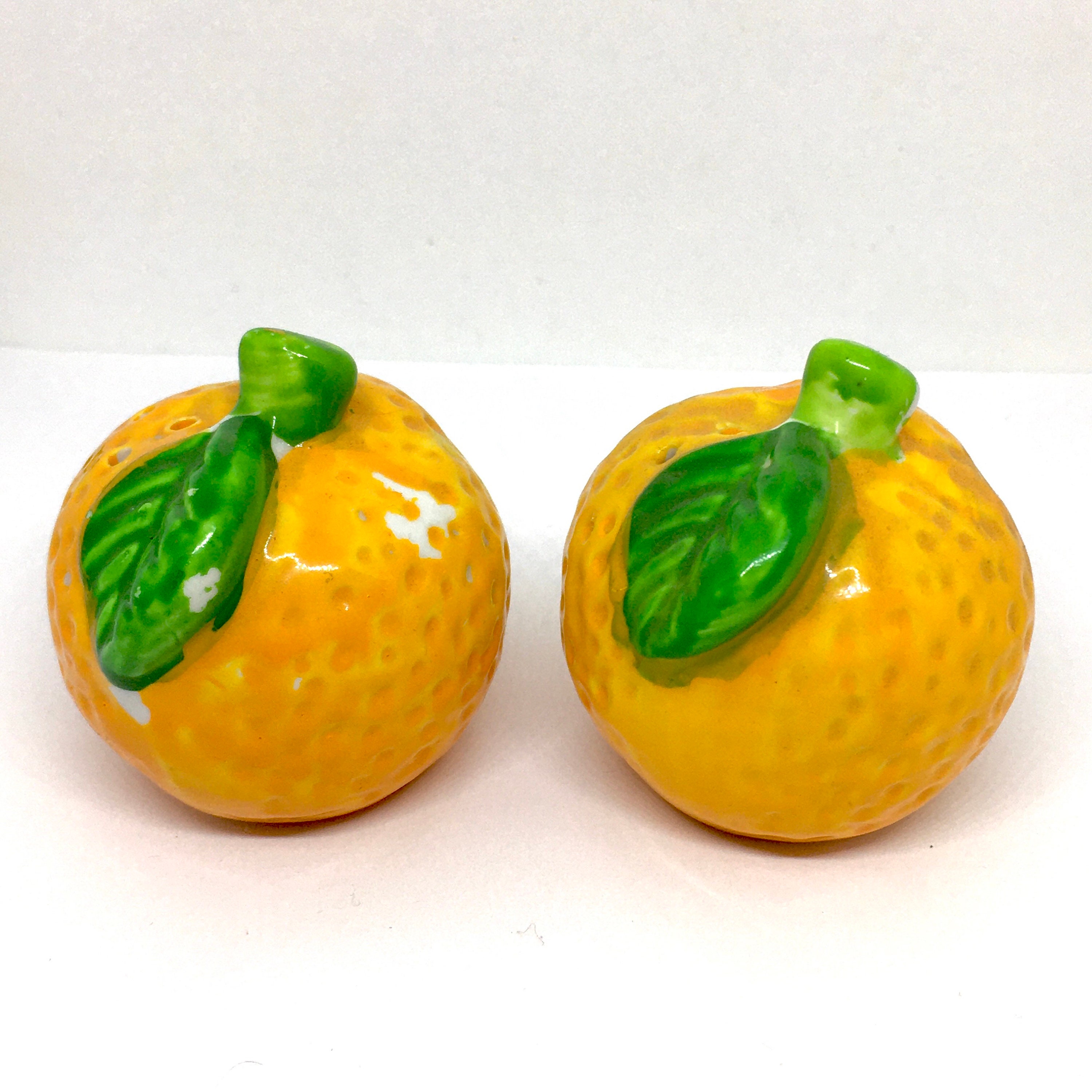 Vintage 1980s Oranges Salt & Pepper Shaker Set Ceramic - Etsy