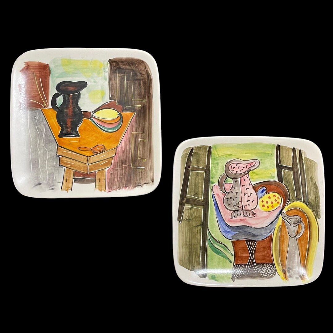 Vintage 1960s Petucco & Tolio italienische Keramik Kunst 2er Set ...