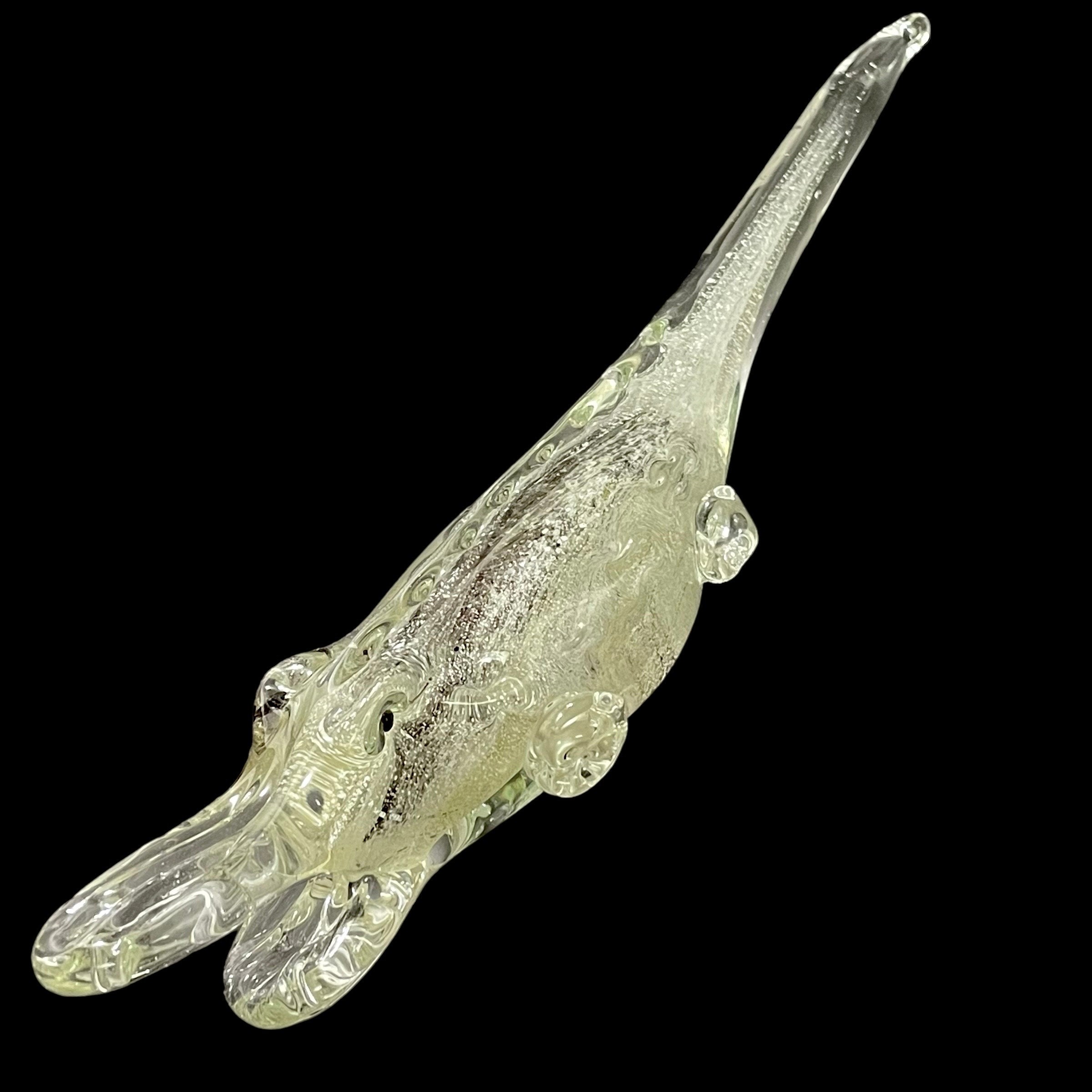 Vintage 1980s Art Glass Alligator/crocodile 12 Figurine Clear Glass ...