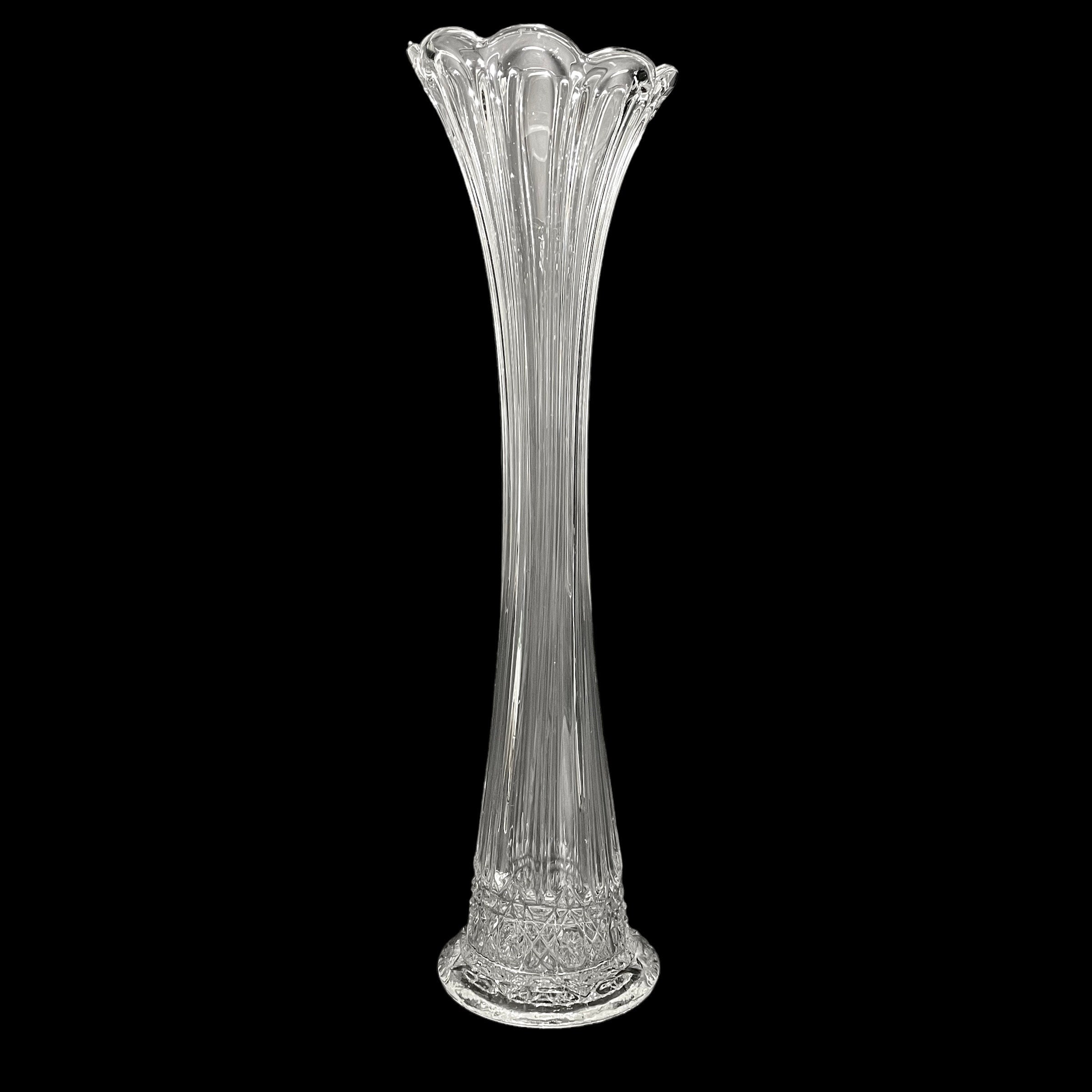 Antique 1880s Bryce Higbee Vase Cut Log Ethol Swung Stretched Glass ...