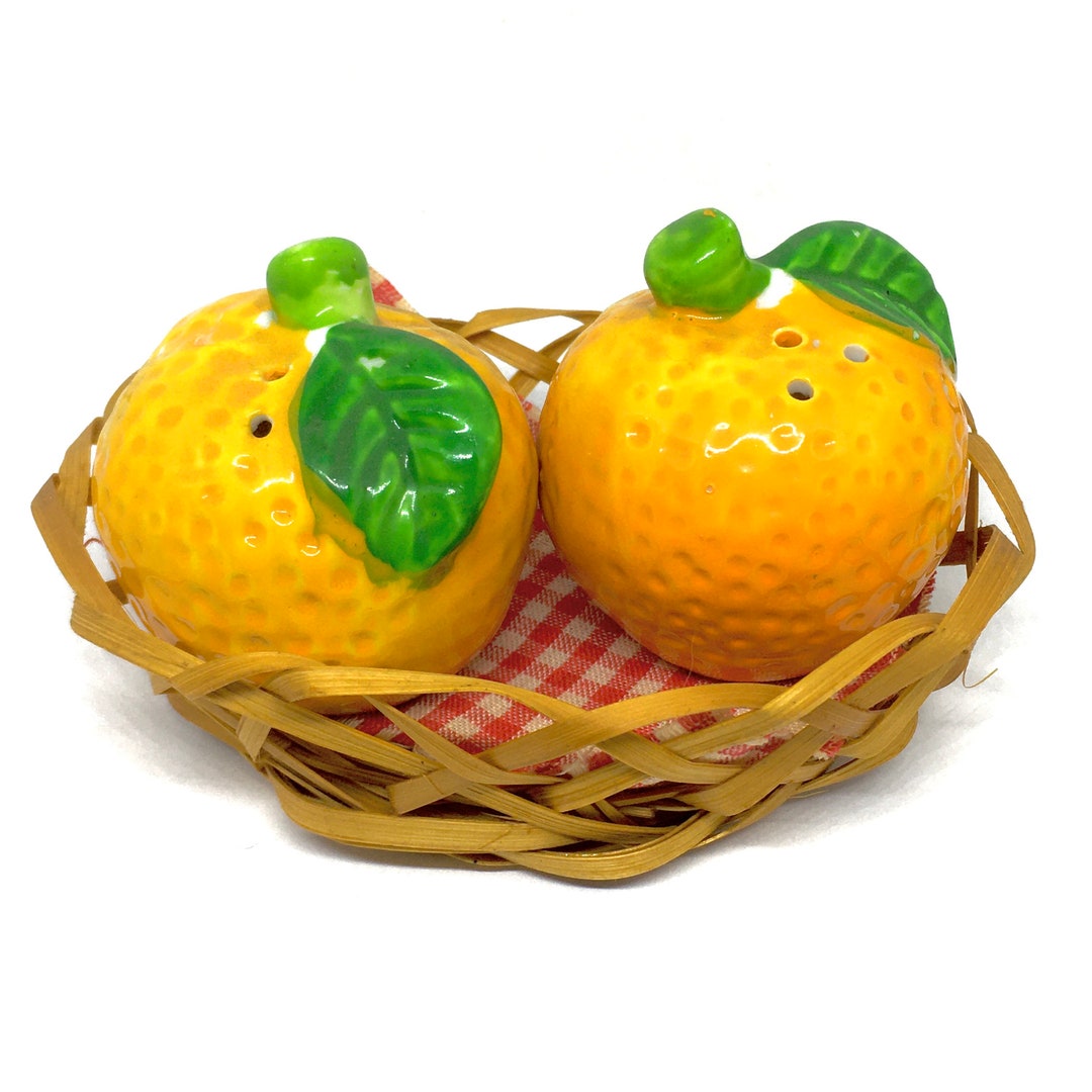 Vintage 1980s Oranges Salt & Pepper Shaker Set Ceramic - Etsy
