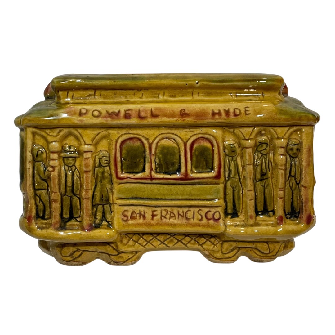 Vintage 1960s San Francisco Ceramic Trolley Cable Car Planter Powell ...