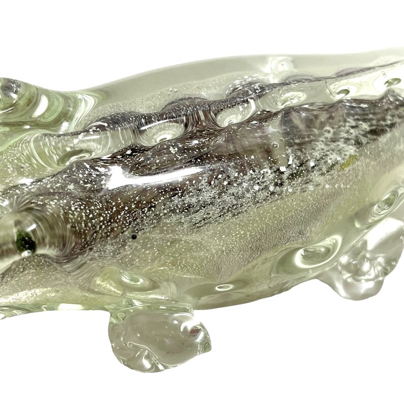 Vintage 1980s Art Glass Alligator/crocodile 12 Figurine Clear Glass ...