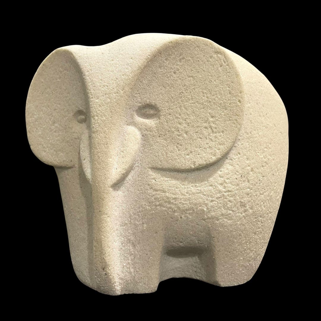 Vintage 1970s Marbell by Stone Art Belgium Sandstone Art Elephant ...