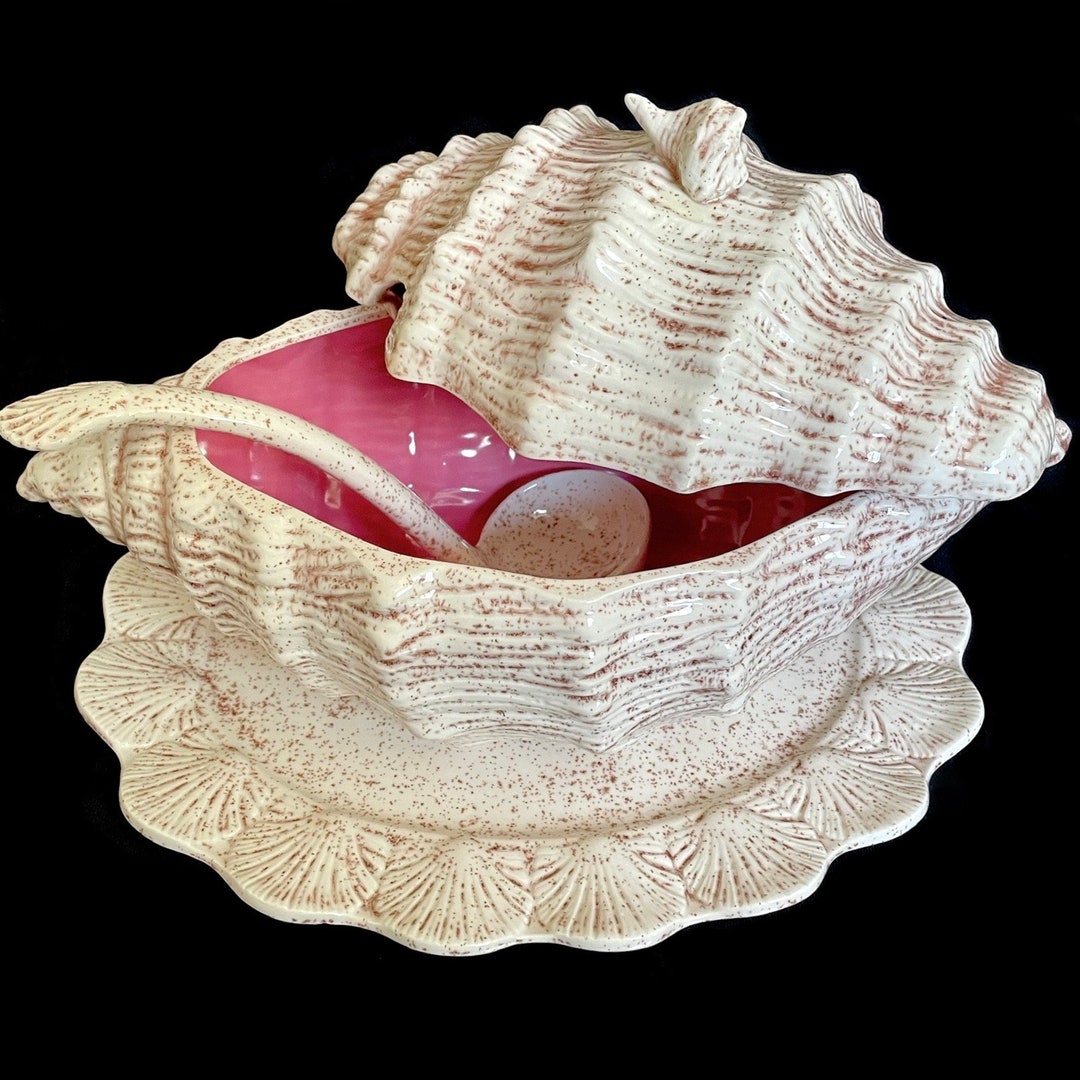 Vintage 1980s Italian Conch Shell Soup Tureen Signed by Artist Amalia ...