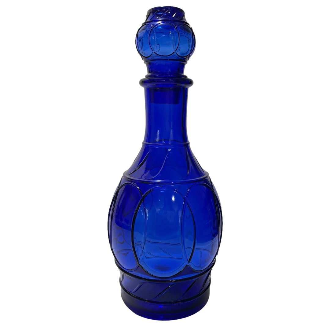 Vintage 1930s Cobalt Blue Ring of Rings Decanter by Maryland Glass ...