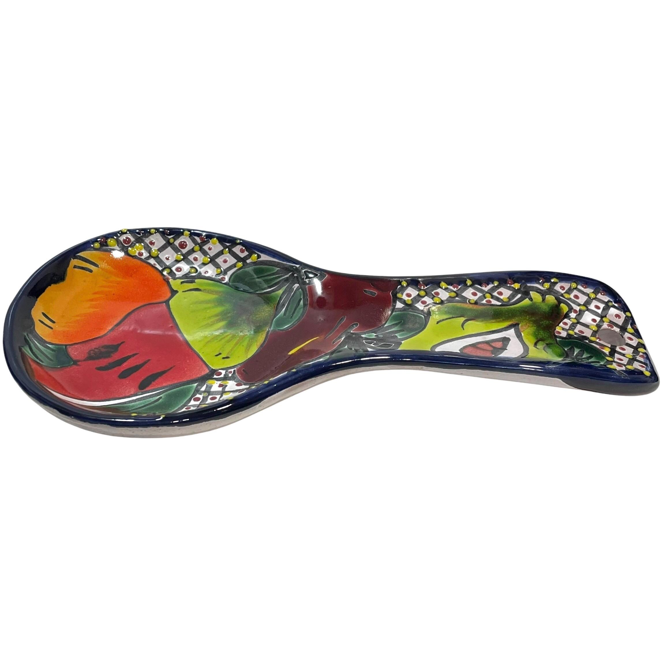 Vintage 1990s Talavera Mexican Folk Art Pottery Signed Colorful Spoon ...