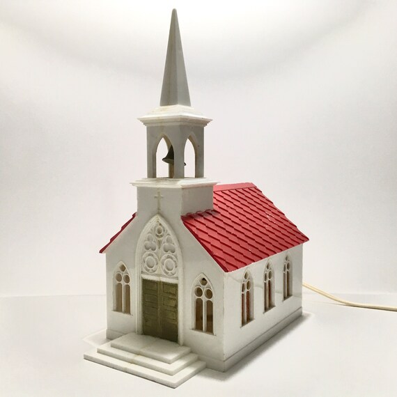 Vintage 60s Light up Church Plastic Christmas Decor Village - Etsy