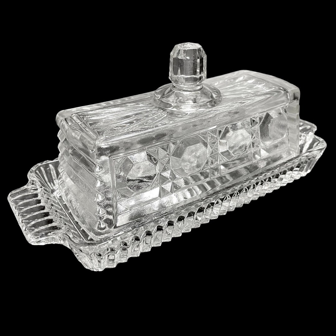 Vintage 1970s Federal Glass Windsor Pattern Covered Butter Dish - 1/4 ...