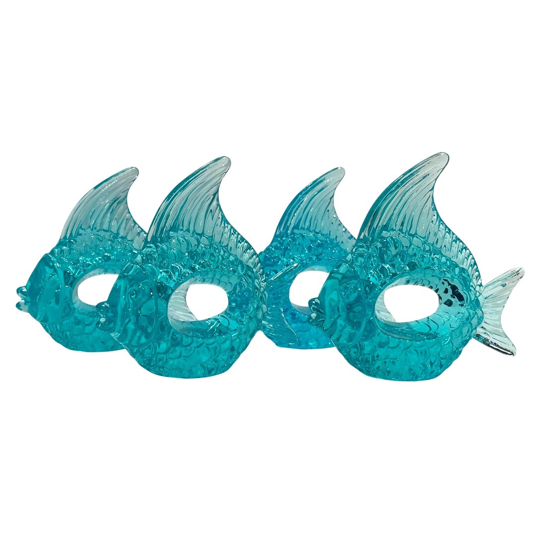 Vintage 1970s Audrey Lucite Napkin Rings Set of 4 Frosted Aqua ...