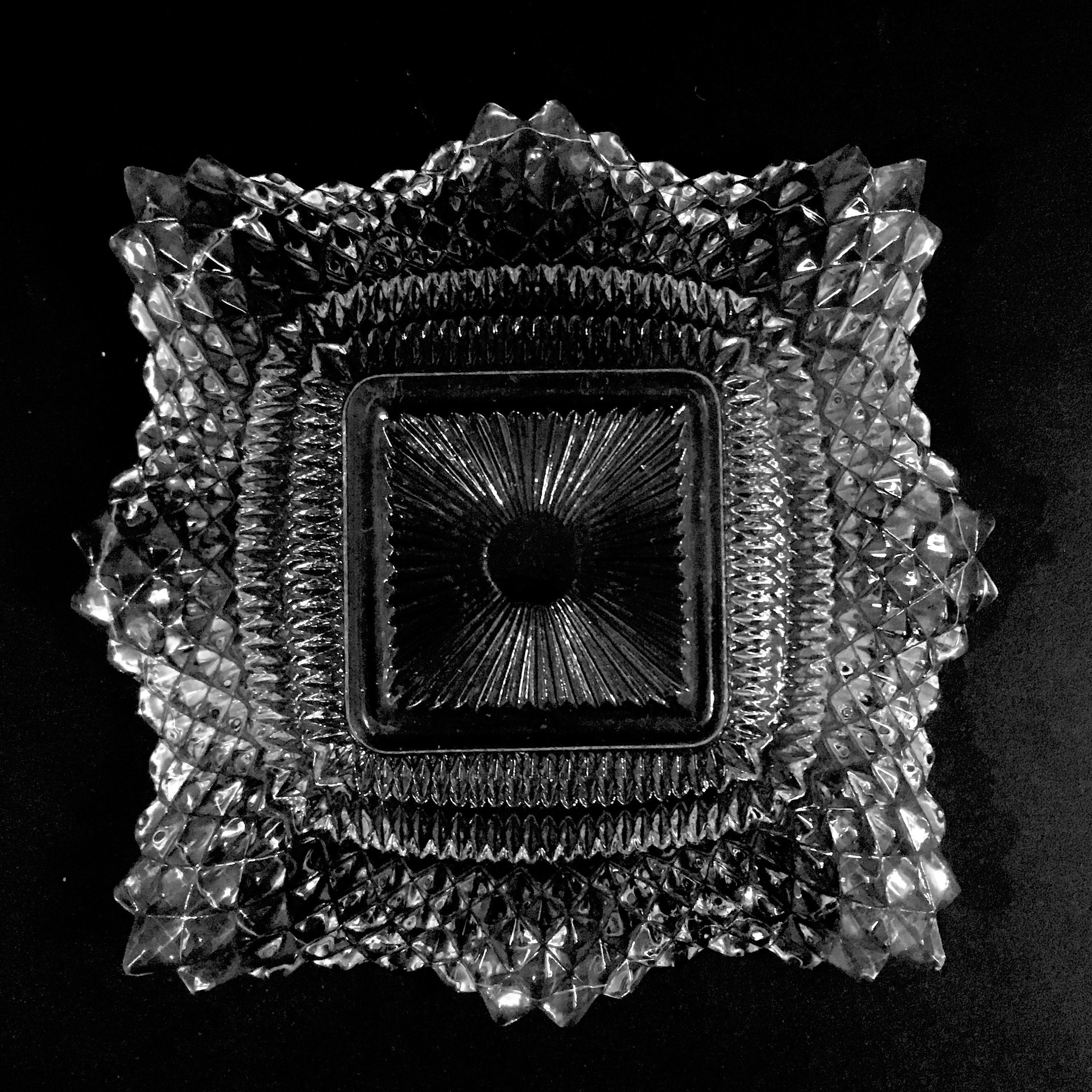 Vintage 1940s Indiana Glass Clear Diamond Square Depression Etsy