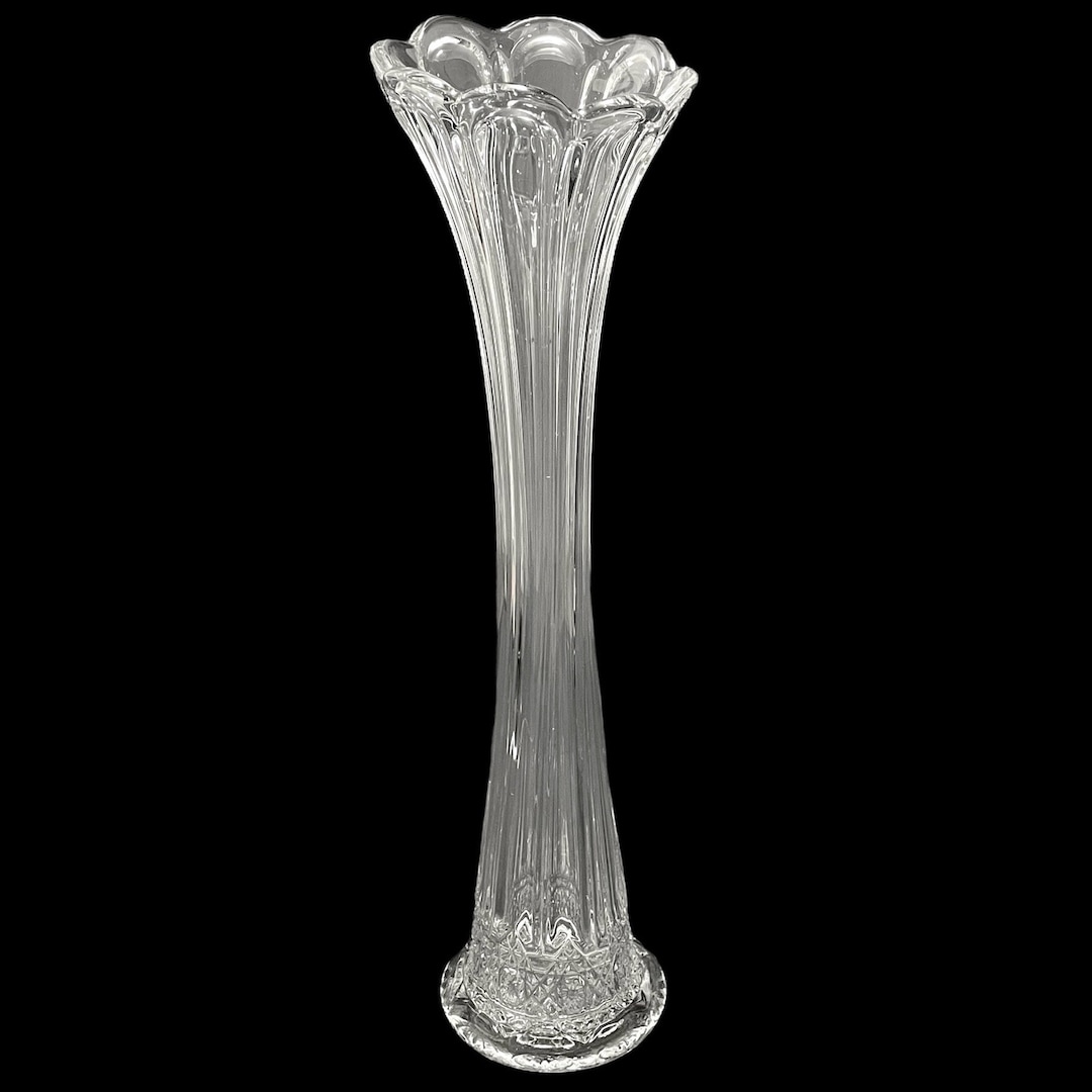 Antique 1880s Bryce Higbee Vase Cut Log Ethol Swung Stretched Glass ...