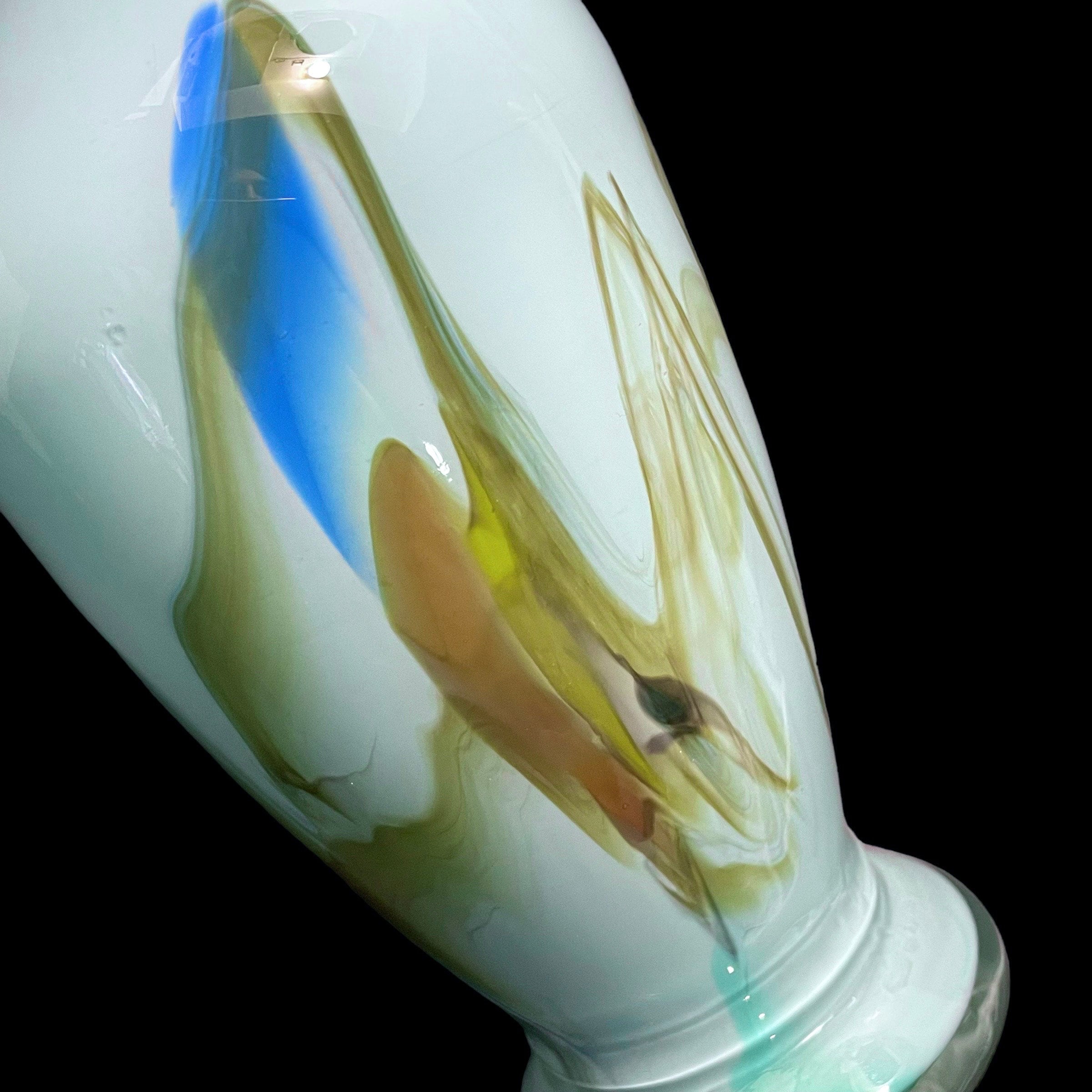 Vintage 1960s Dalian Art Glass Snowflake China Ruffled Urn - Etsy