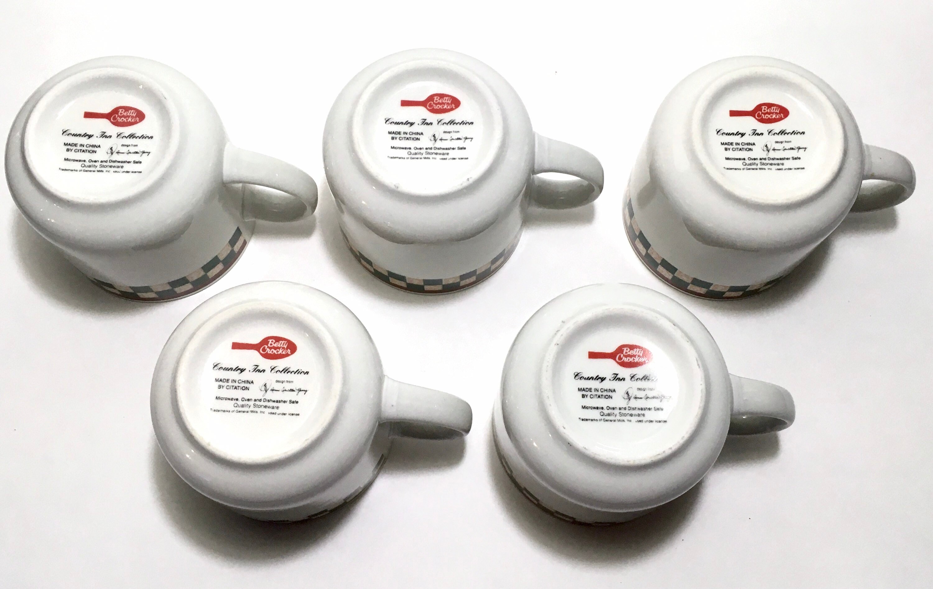 Vintage 1980s Betty Crocker Country Inc Collection Set of 5 Cups Mugs ...