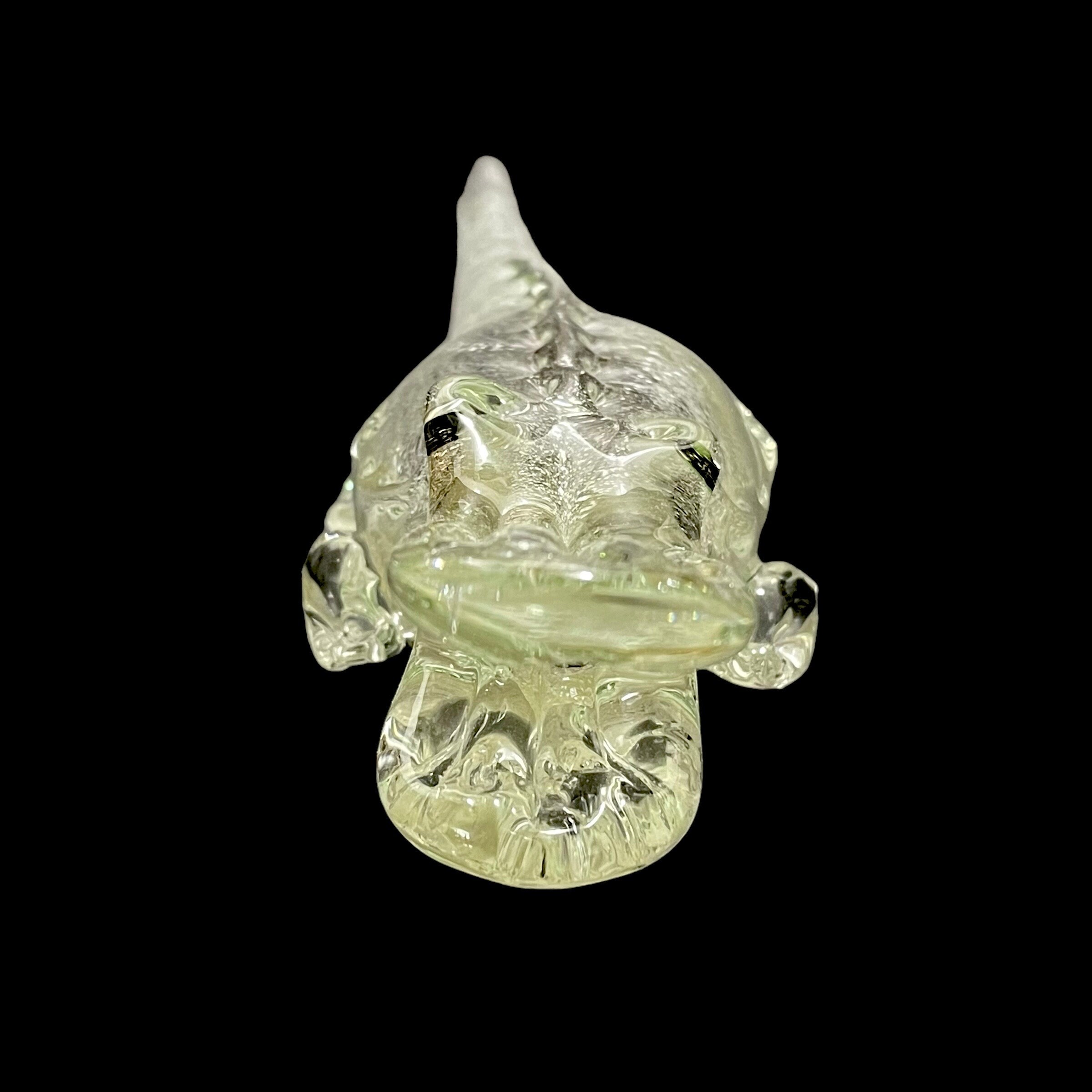 Vintage 1980s Art Glass Alligator/crocodile 12 Figurine Clear Glass ...