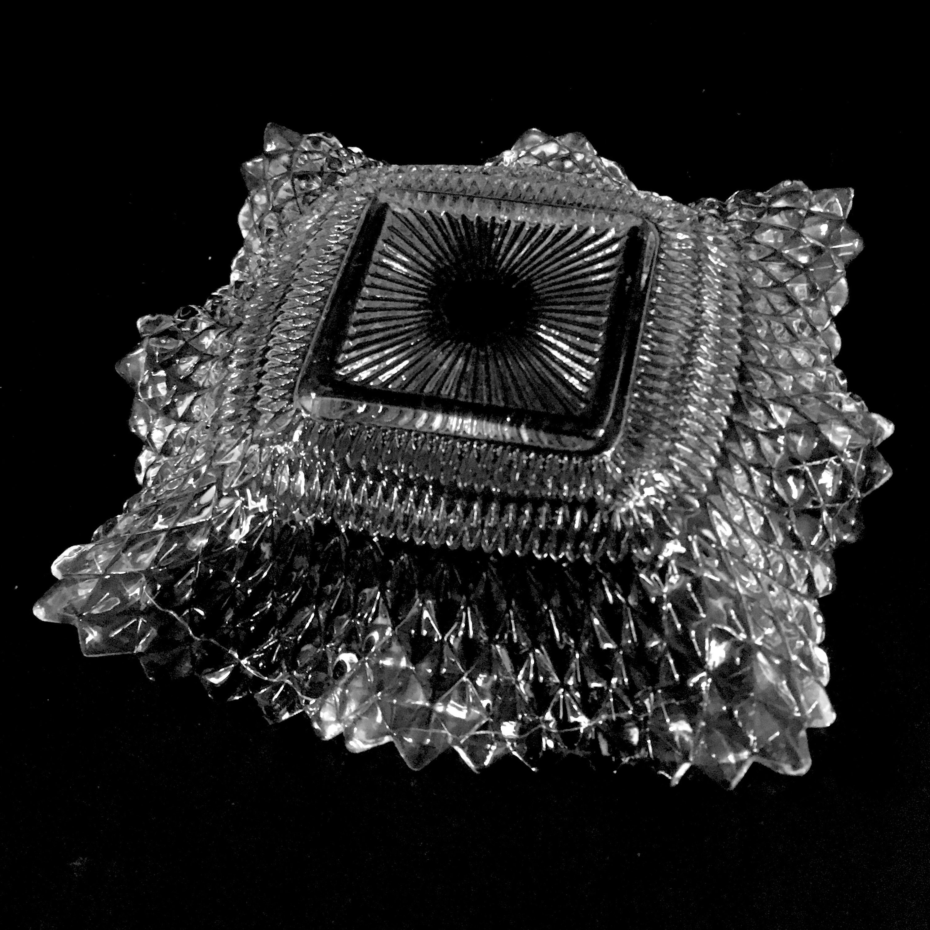 Vintage 1940s Indiana Glass Clear Diamond Square Depression Etsy