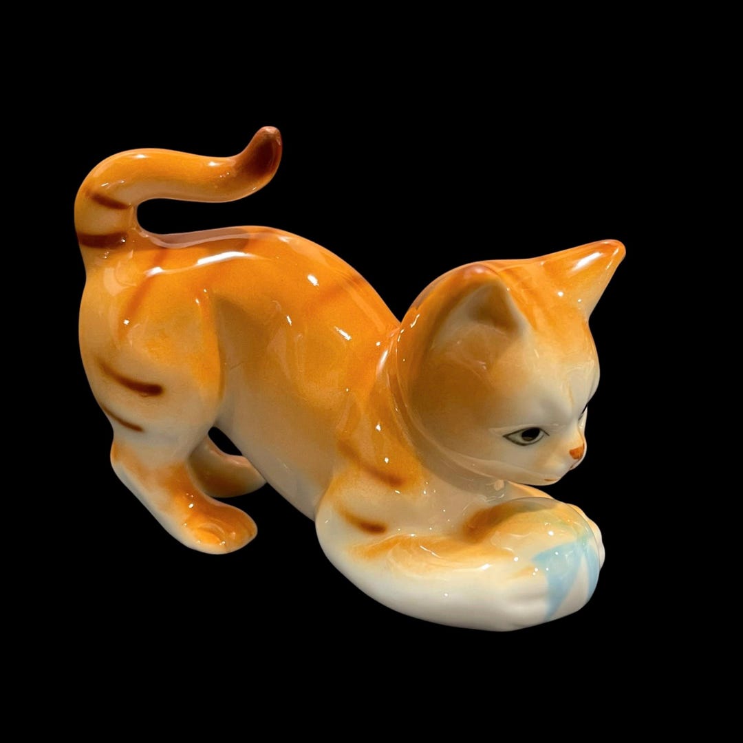Vintage 1970s Bone China Orange Kitty by Giftcraft Made in Taiwan ...