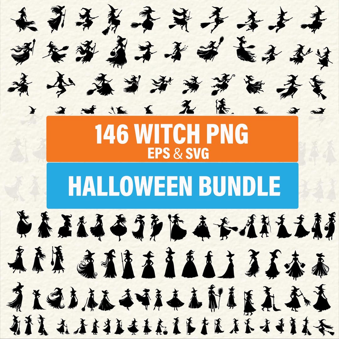 WITCH Silhouette SVG, Witch Bundle Svg, Halloween Svg, Witch Clipart ...