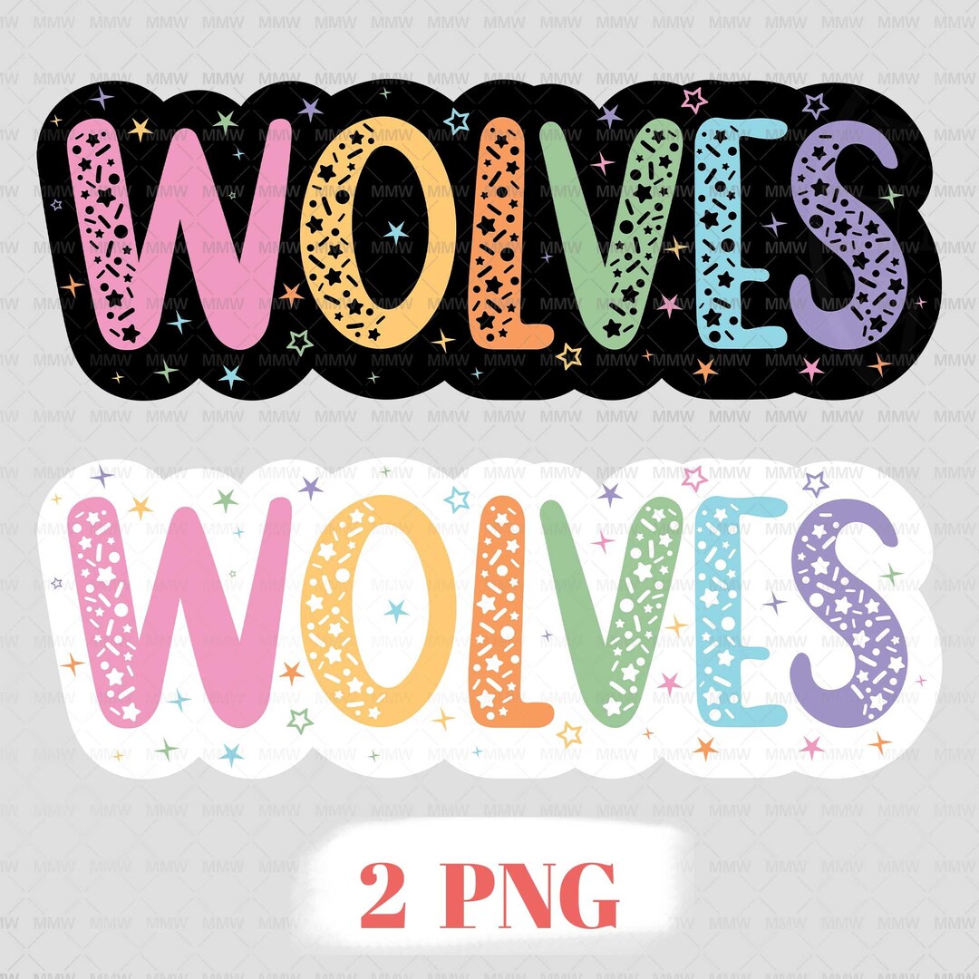 Wolves PNG, Doodle Stars Mascot, School Spirit, Team Spirit, Digital ...