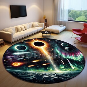 Galaxies Rug, Illustrated Rug, Cozy Rug, Rugs for Bedroom, Modern Area ...