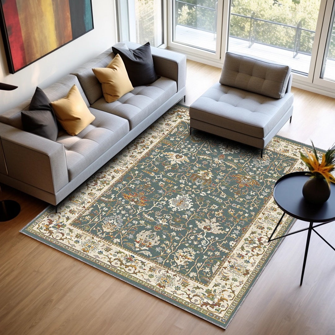 Green Color Rug, Ethnic Runner Rug, Rustic Runner Rug, Bohemian Runner ...