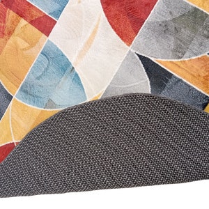 Orange Circle Rug, Contemporary Rug, Livingroom Decorative Rug, Printed ...