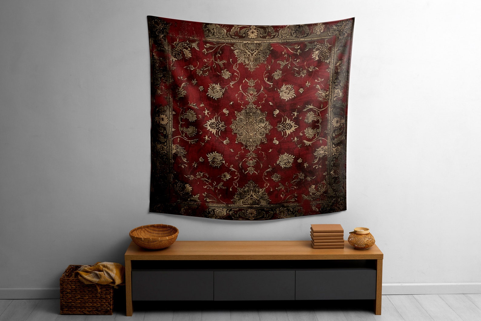 Red Wall Tapestries, Boho Wall Tapestry, Tapestry for Wall, Bed Head ...