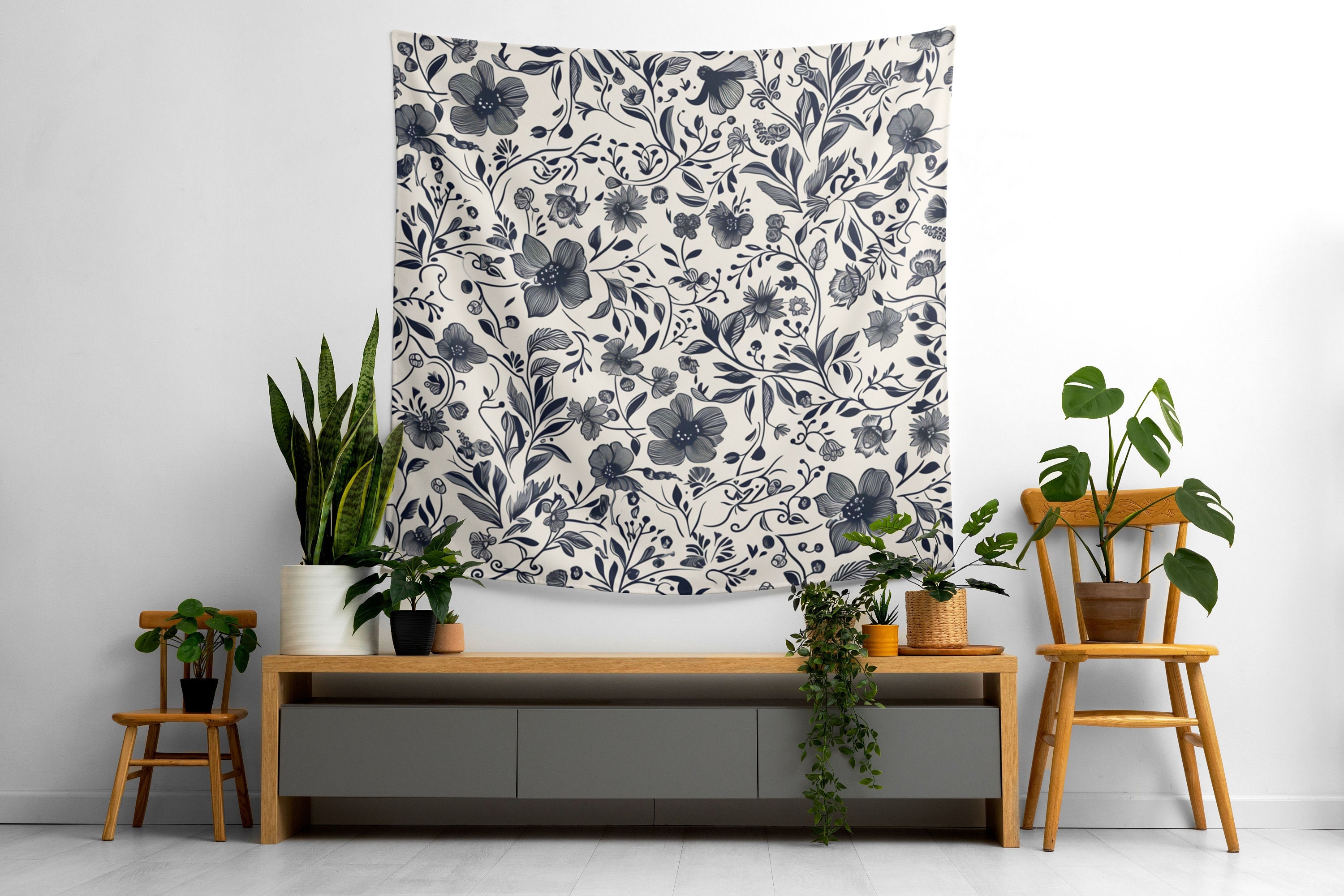 Contemporary Art, Gray Tapestry, Wall Decor, Luxury Wall Tapestry ...