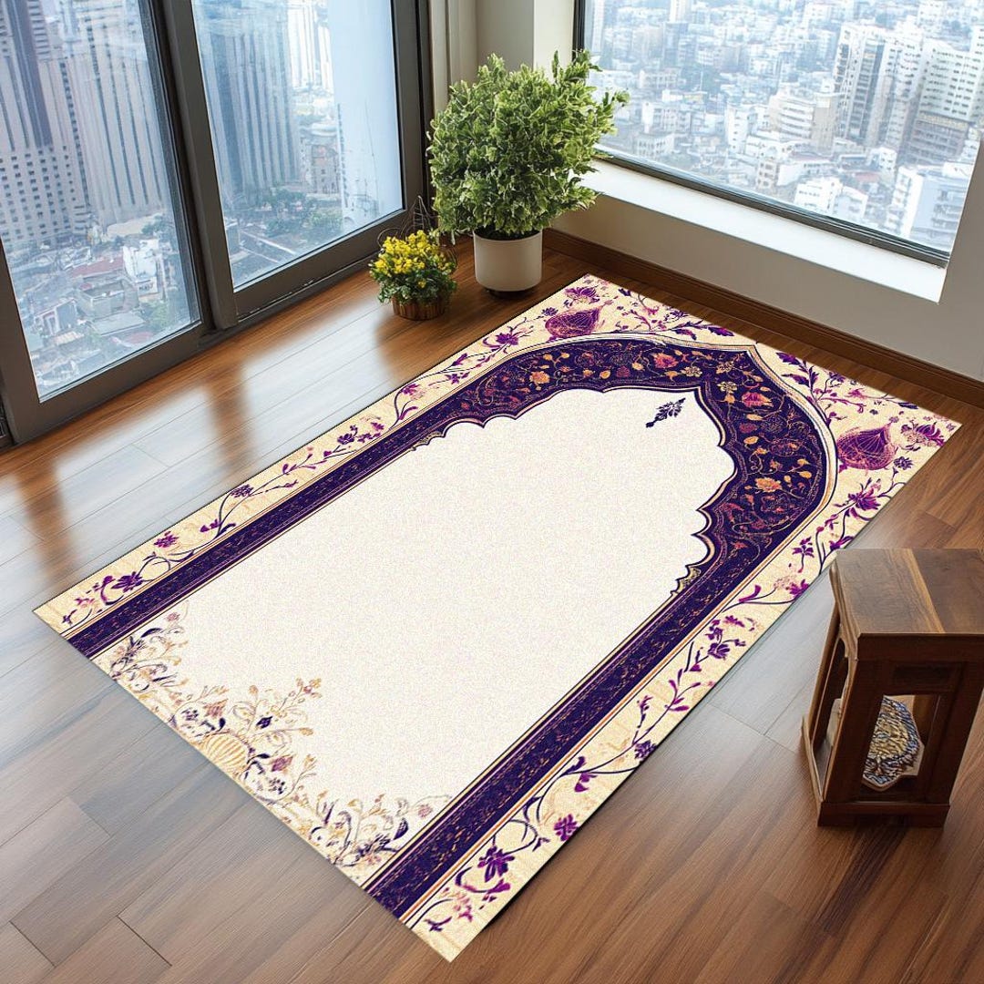 Traditional Prayer Rug, Muslim Prayer Carpet, Sustainable Prayer Rug ...