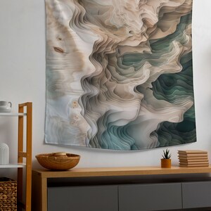 Ocean Theme Tapestry, Blue Tapestries, Dorm Wall Decor, Modern Fiber ...