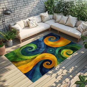 Modern Art Rug, Bright Color Rug, Rug for Corridor, Non Slip Rug ...