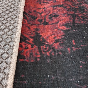 Red Showy Rug, Bedroom Large Rug, Corridor Red Runner, Washable Rug ...