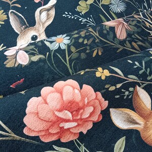 Nature Inspired Rabbit Rug, Patterned Rug, Bunny and Bloom Rug, Non ...