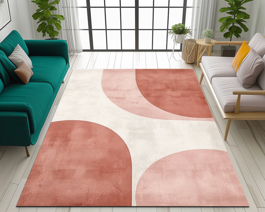 Pink Cotton Rug, Familyroom Rug, Housewarming Rug, Contemporary Rug ...