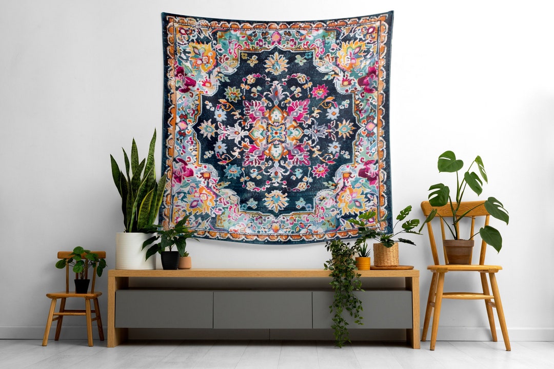Rainbow Tapestry, Garden Floor Tapestry, Wall Hanging Art, Fiber Art ...