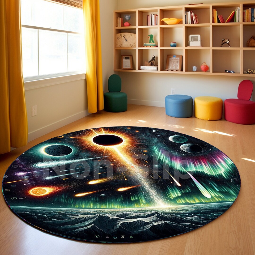 Galaxies Rug, Illustrated Rug, Cozy Rug, Rugs for Bedroom, Modern Area ...