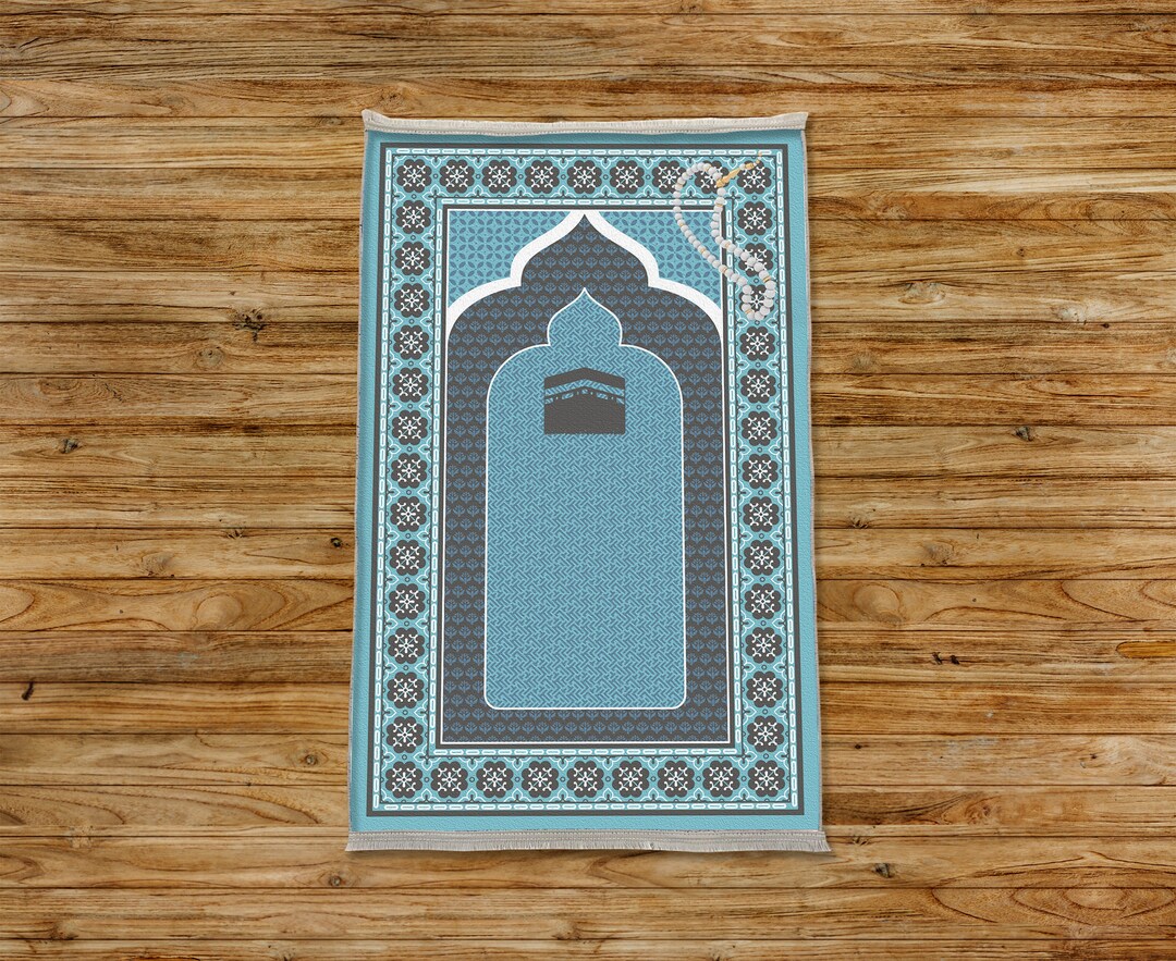 Islamic Prayer, Prayer Journal, Blue Prayer Mat, Umrah Prayer Rug ...