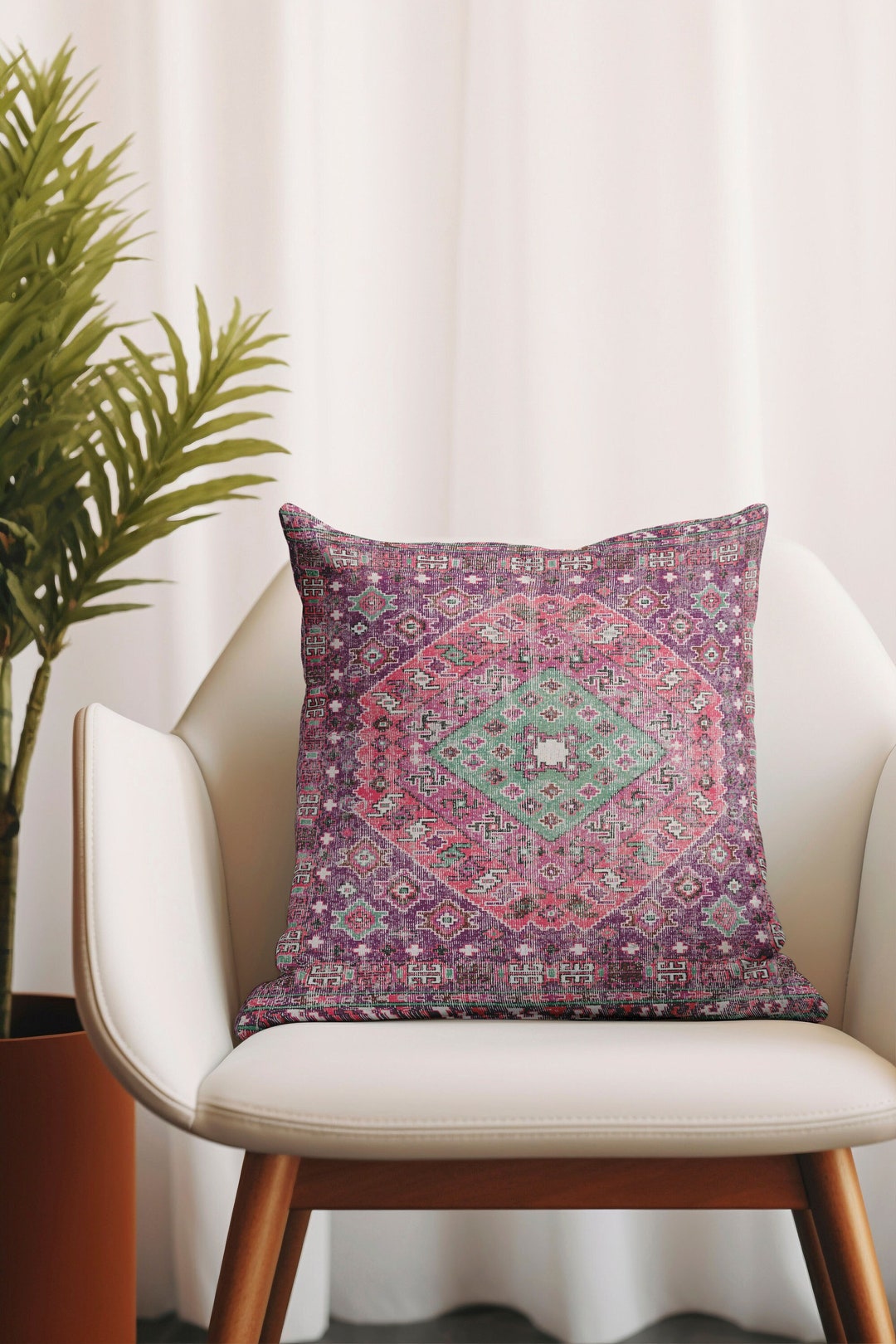 Eclectic Pillow, Pastel Color Rug, Bohemian Cushion, Sofa Cushion, Soft ...