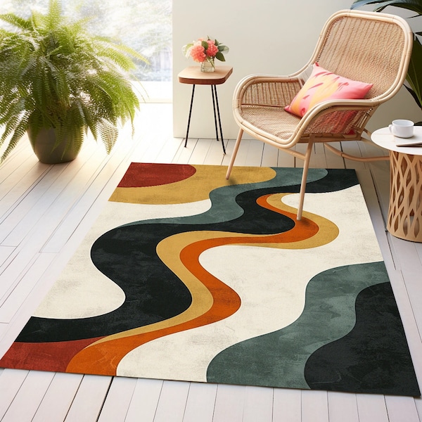 Modern Abstract Rug - Etsy