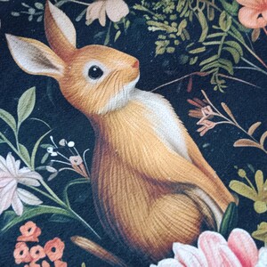 Nature Inspired Rabbit Rug, Patterned Rug, Bunny and Bloom Rug, Non ...