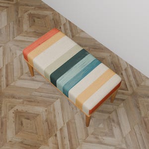 Kitchen Nook Bench, Striped Bench, Retro Bench, Hallway Bench, End of ...